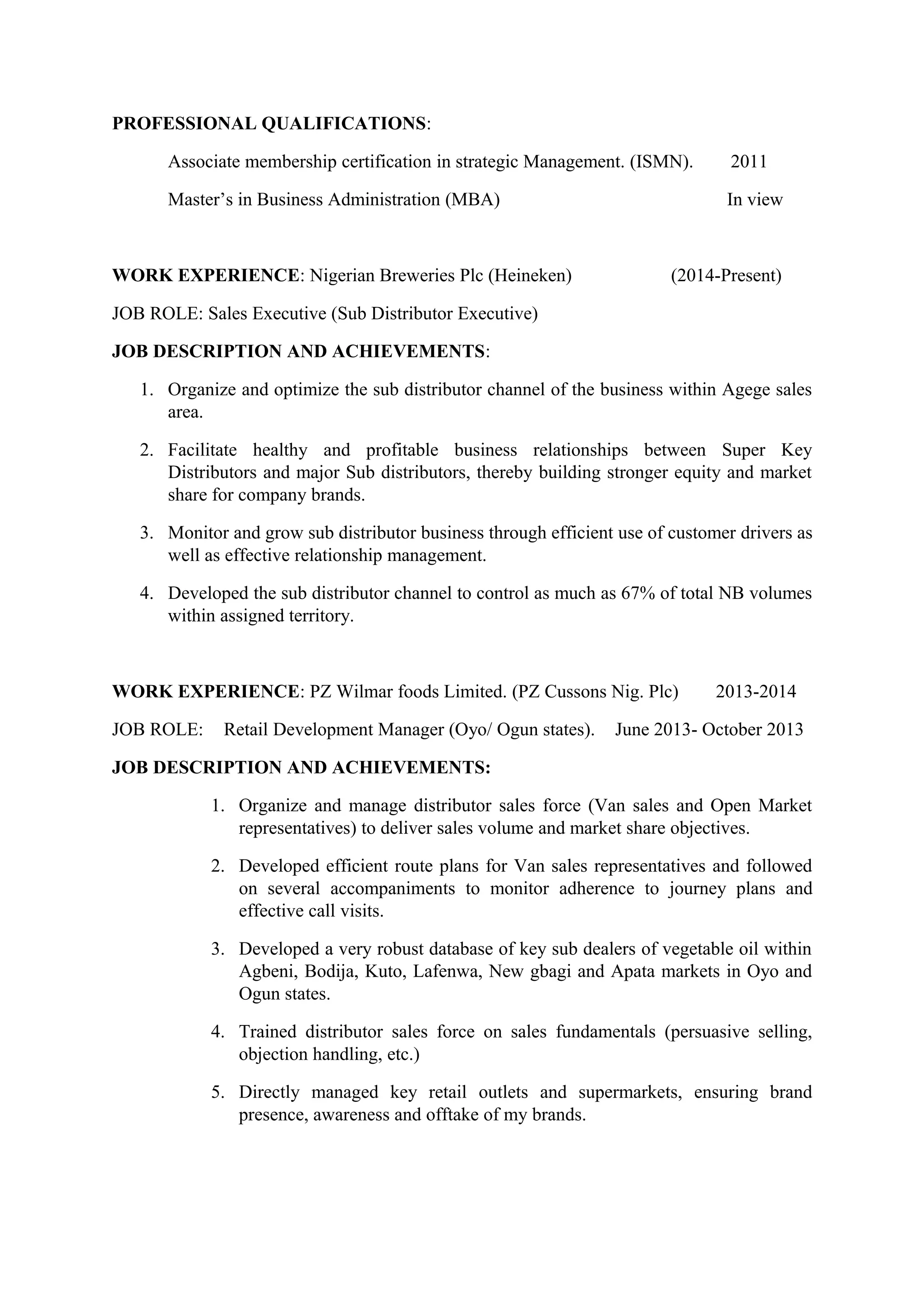 Aborigho Damilola (CV) | PDF