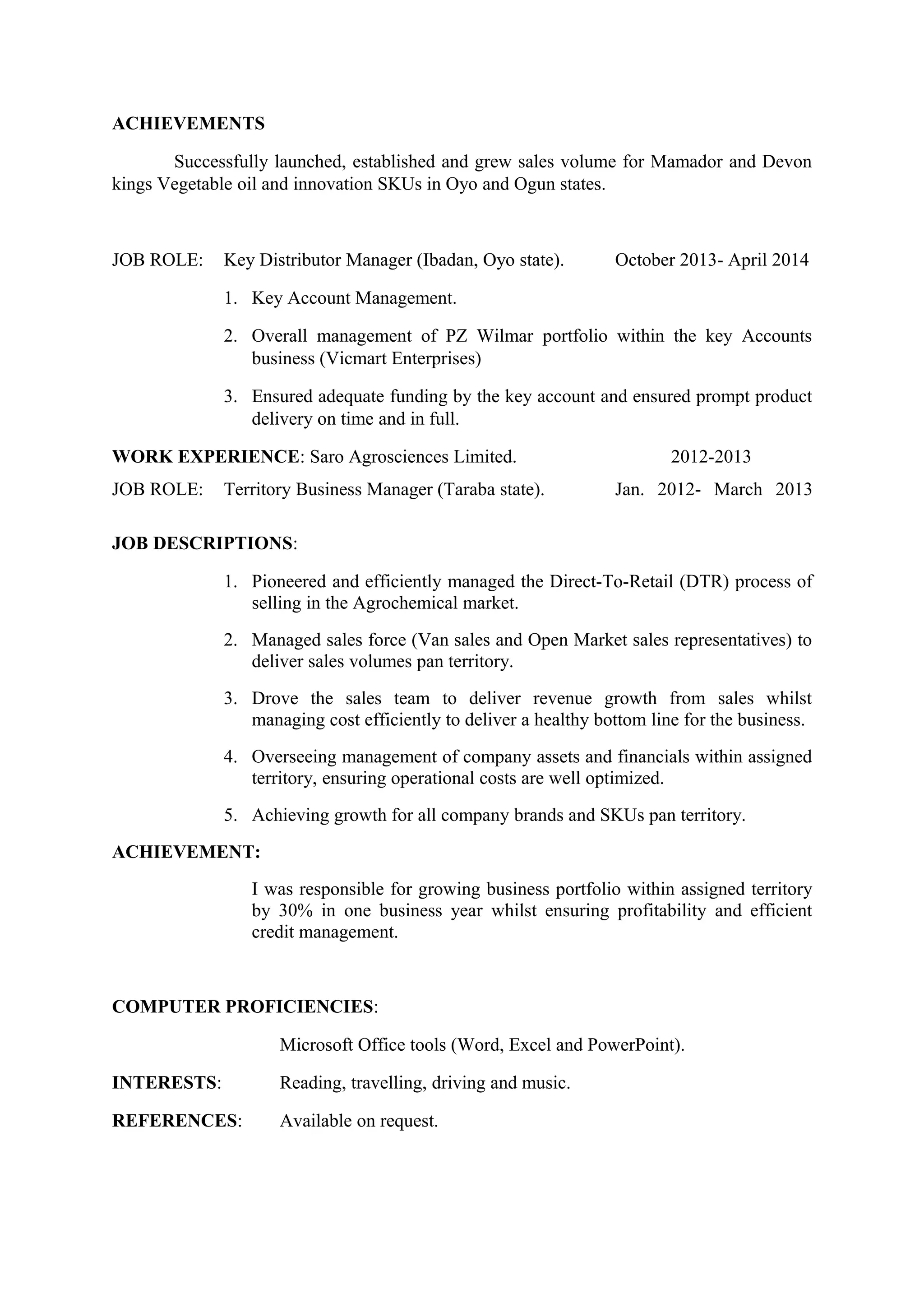 Aborigho Damilola (CV) | PDF