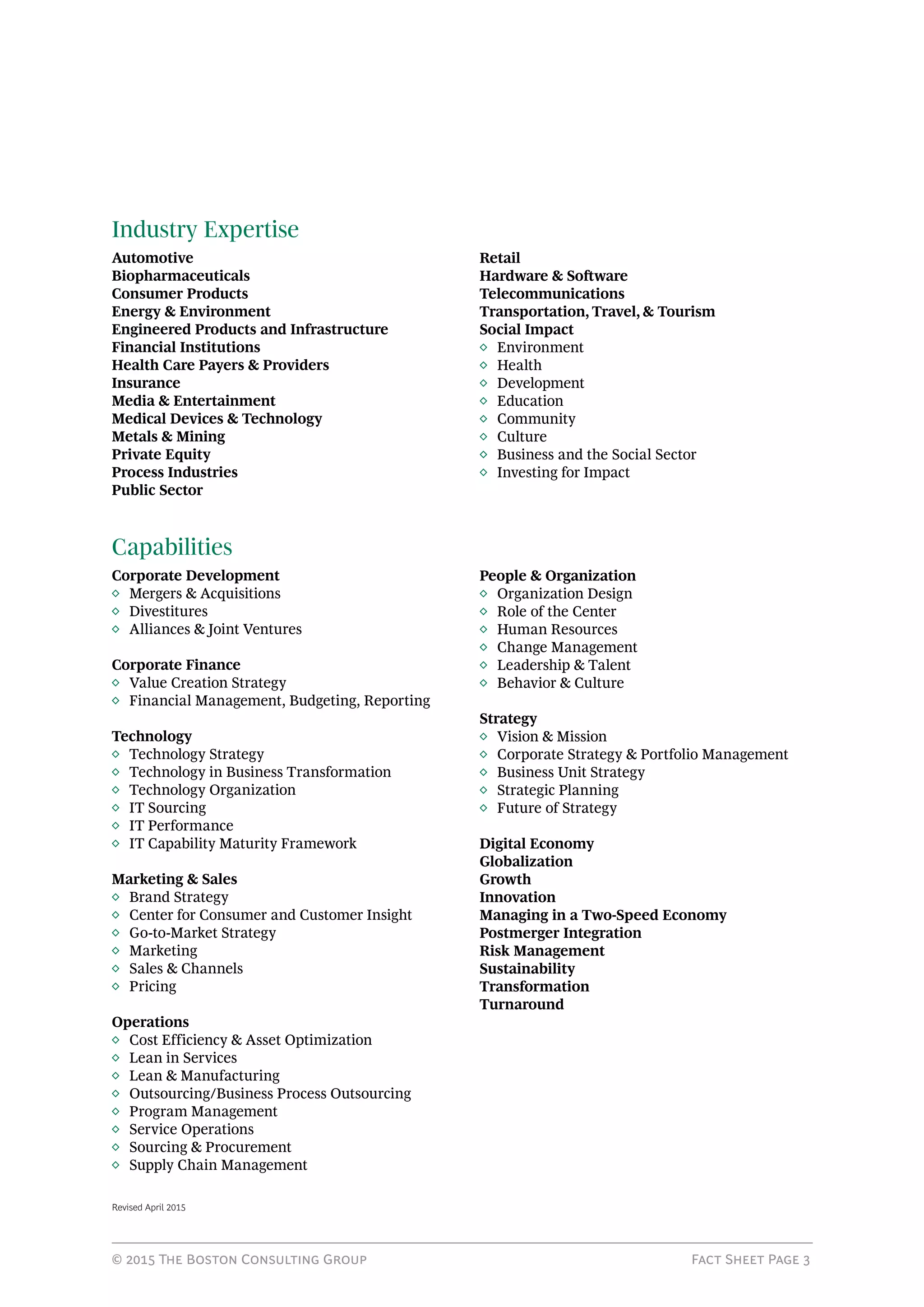 BCG Fact Sheet | PDF