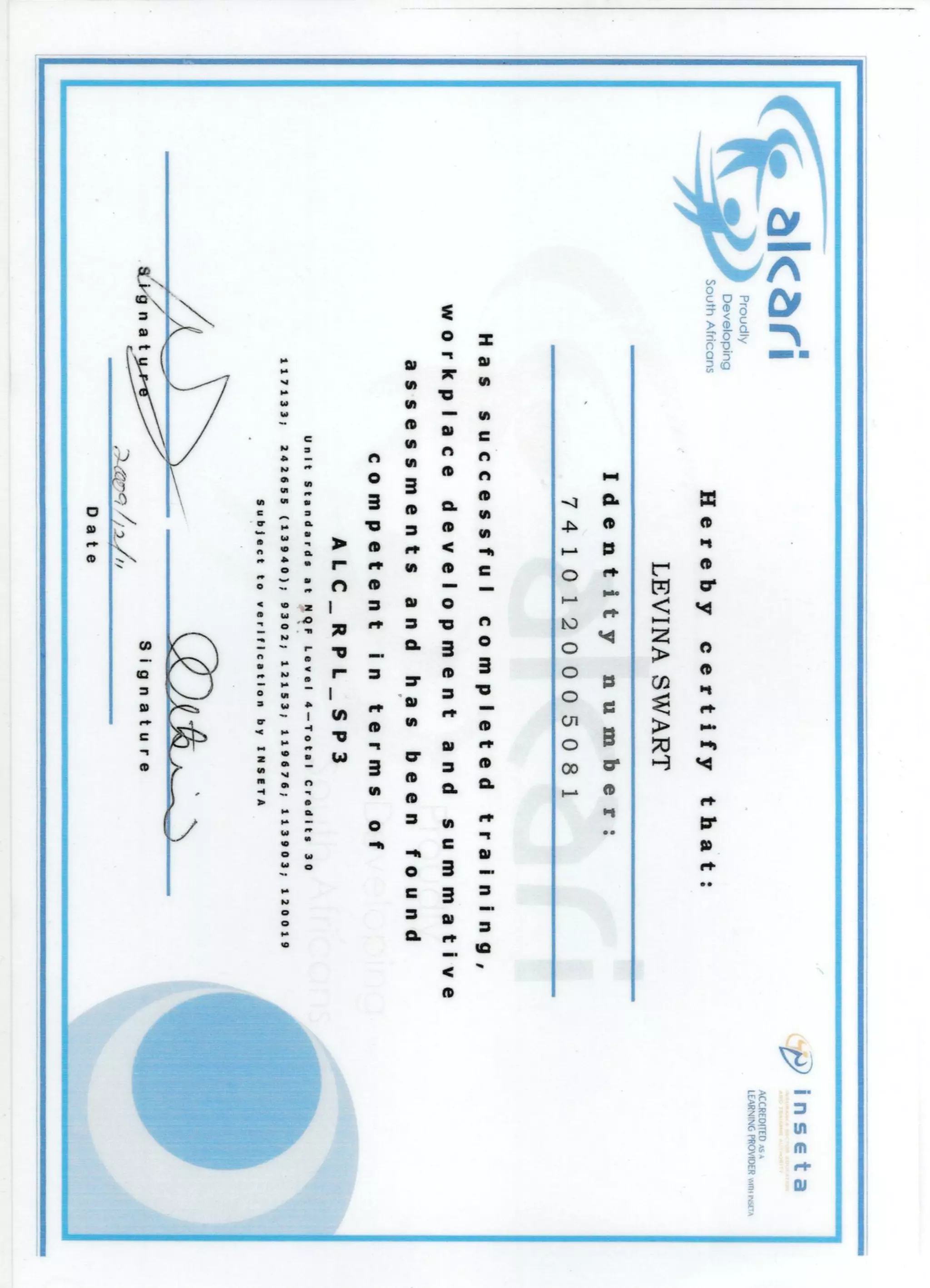 CHARLENE FAIS 2 CERTIFICATE | PDF