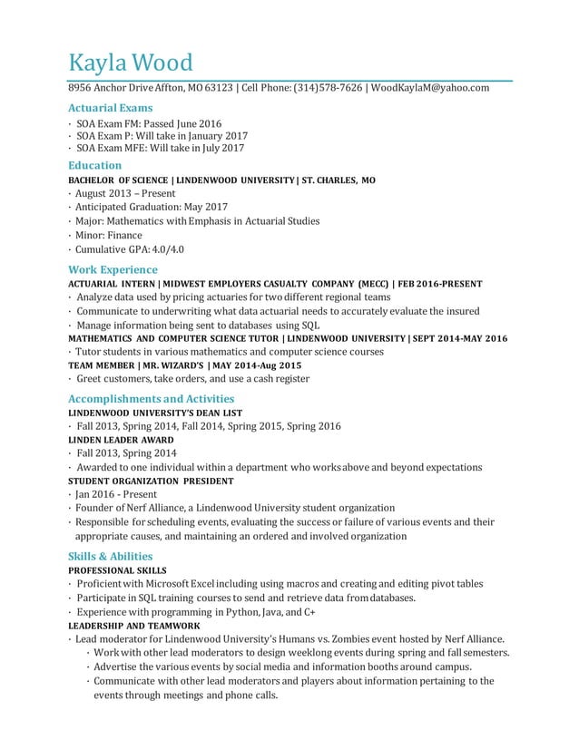 Kayla Wood Resume | PDF