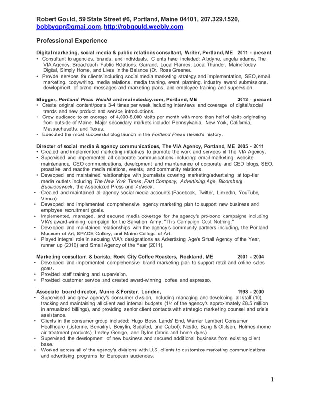 Resume Rob Gould | PDF