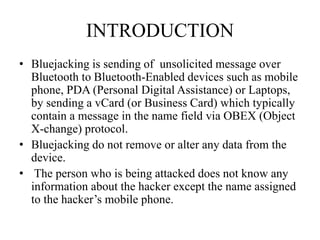 SEMINAR ON bluejackng | PPTX