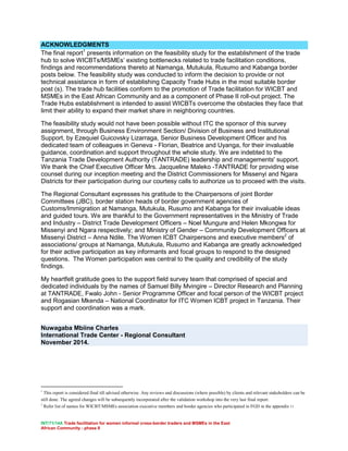 Final Report ITC-Tanzania FS - Field Findings 11-2014 | PDF