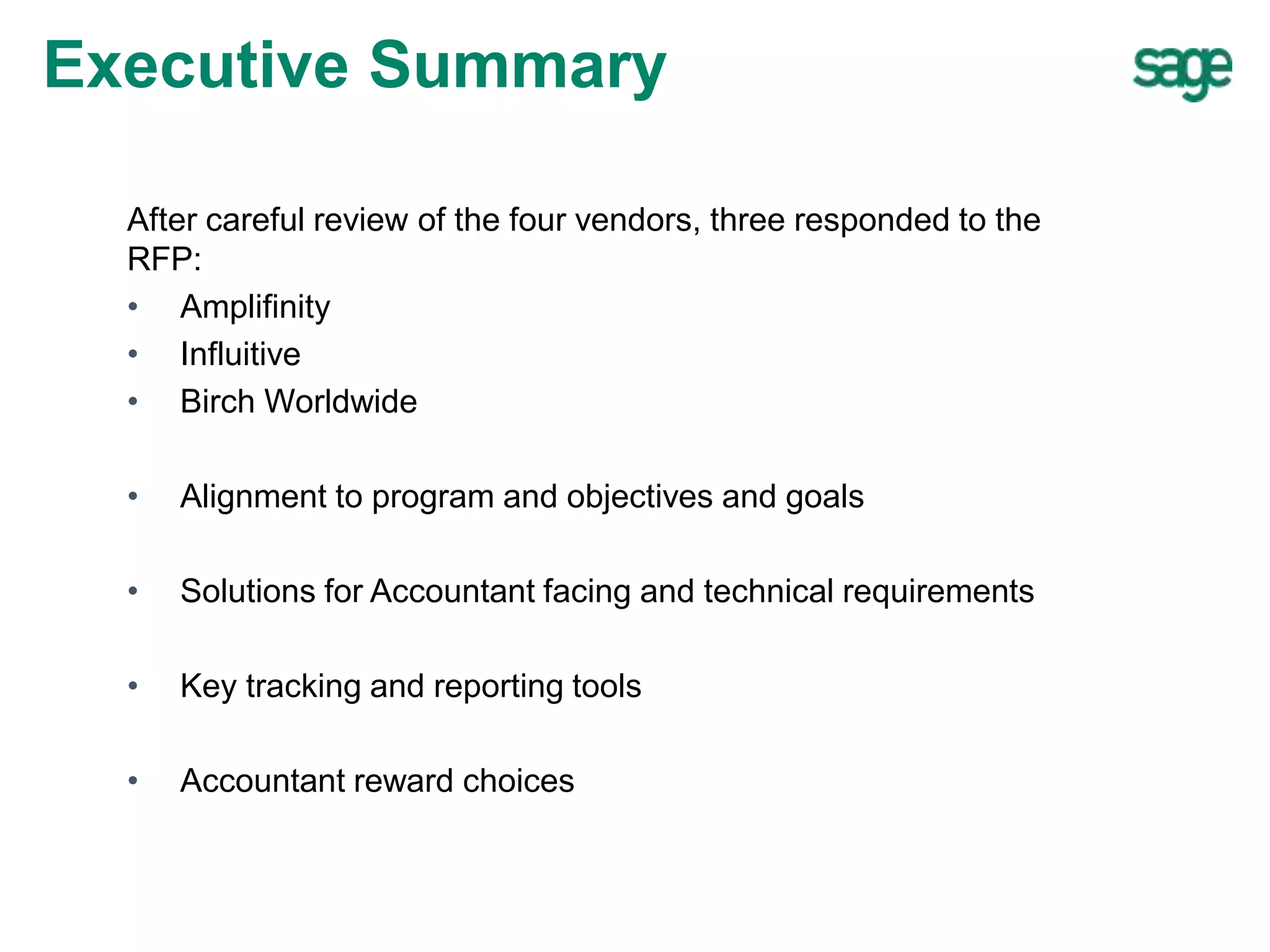 Sage Accountant Referral Program Vendor Comparisonv3pptx | PPT