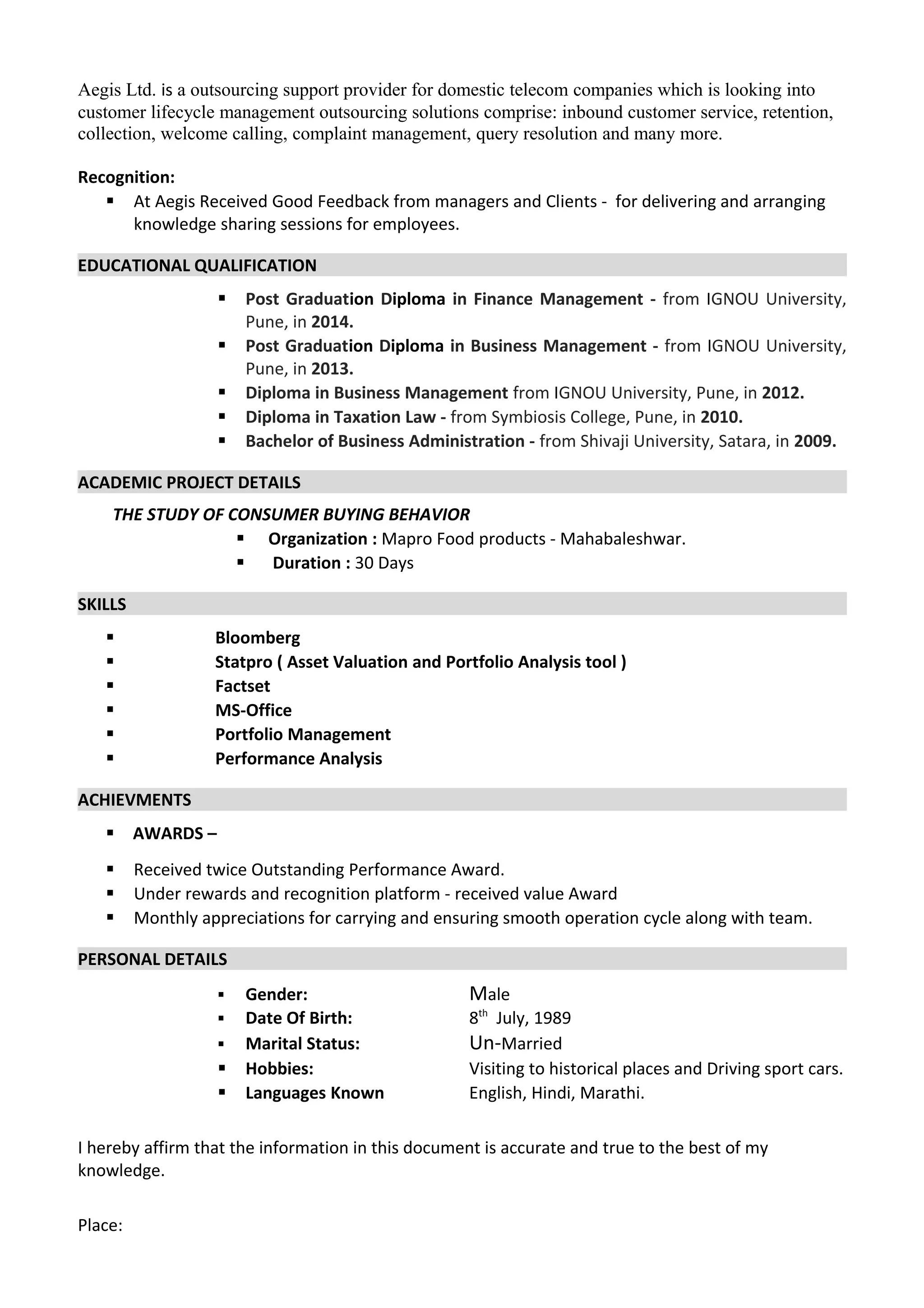 Resume - Shirish Ghorpade | PDF