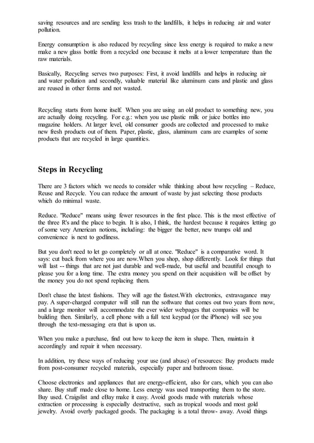 RECYCLING AS WASTE REDUCTION,TREND AND PROSPECTS | PDF