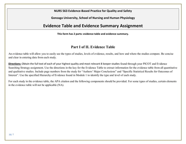 Evidence Table & Evidence Summary form RSMITH | PPT