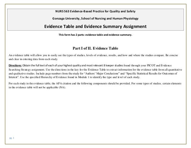 Evidence Table & Evidence Summary form RSMITH