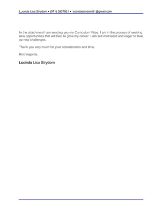 Lucinda_Strydom_CV3 (1) | PDF