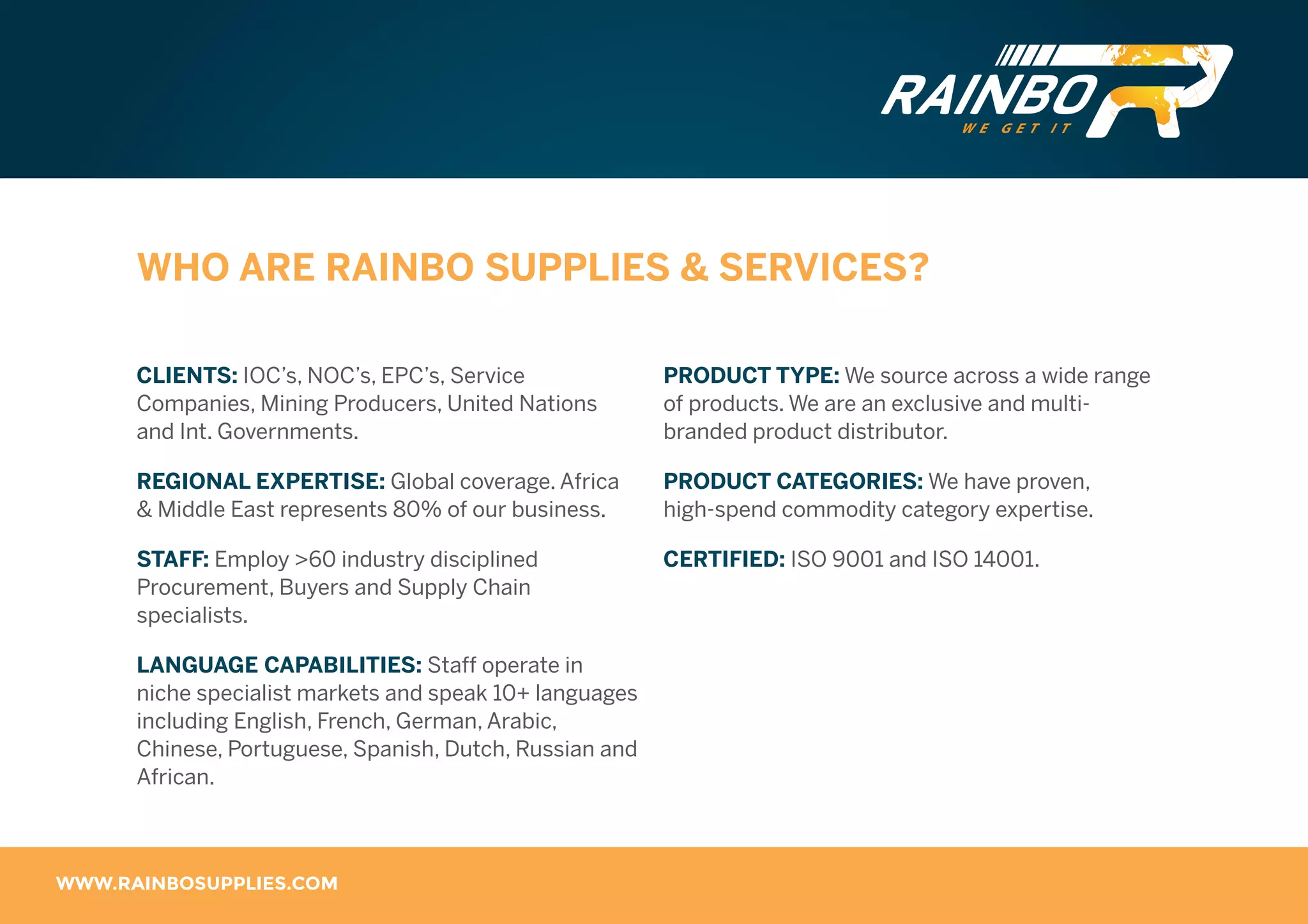 Rainbo Supplies Company Presentation | PDF
