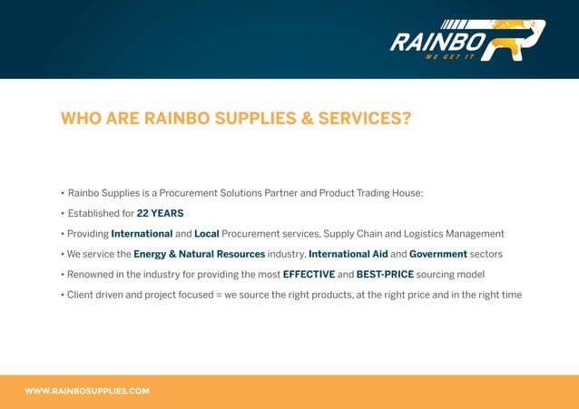 Rainbo Supplies Company Presentation | PDF