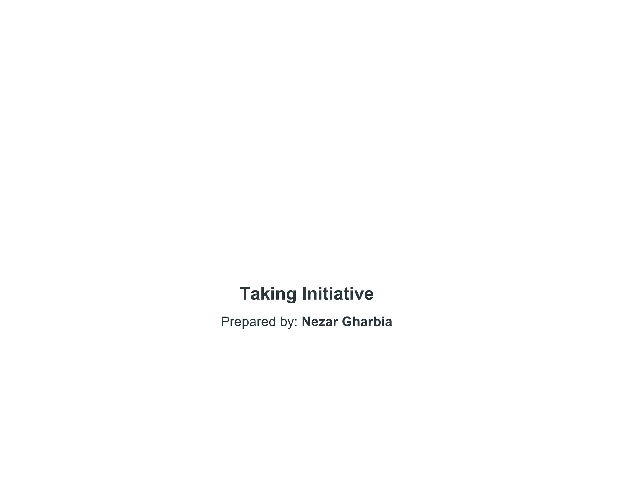 Taking Initiative | PPT