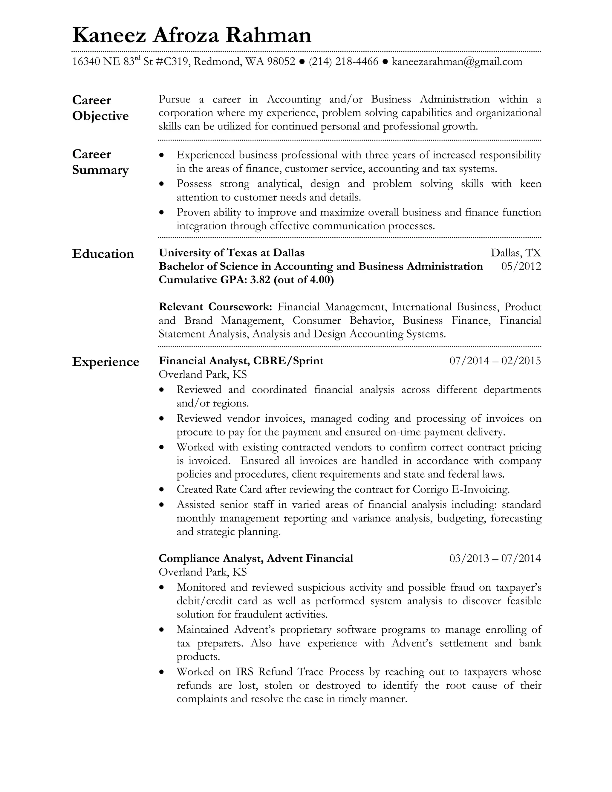 Resume_Kaneez | PDF