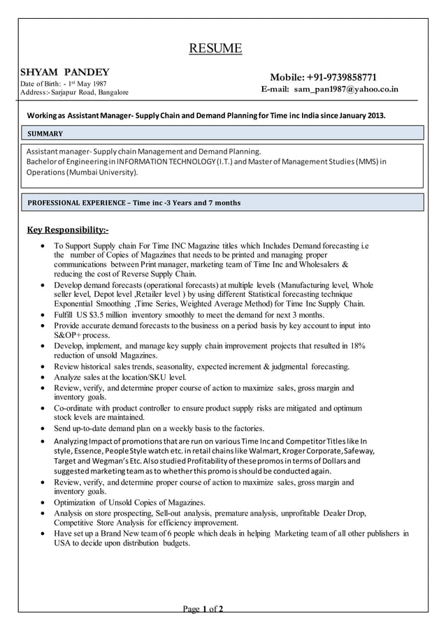 Shyam Pandey_Resume_SCM | DOCX
