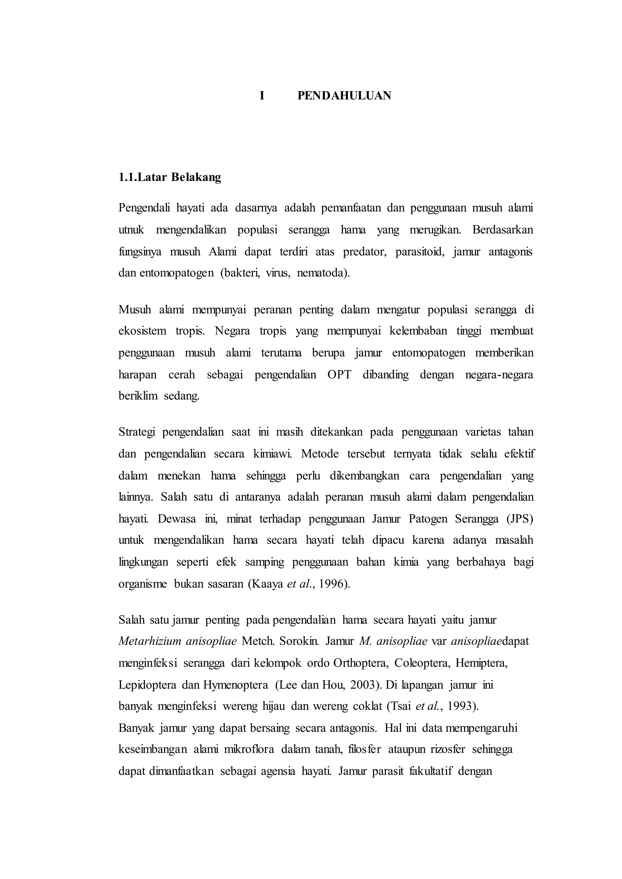 PEMBUATAN SUSPENSI JAMUR ENTOMOPATOGEN | DOCX