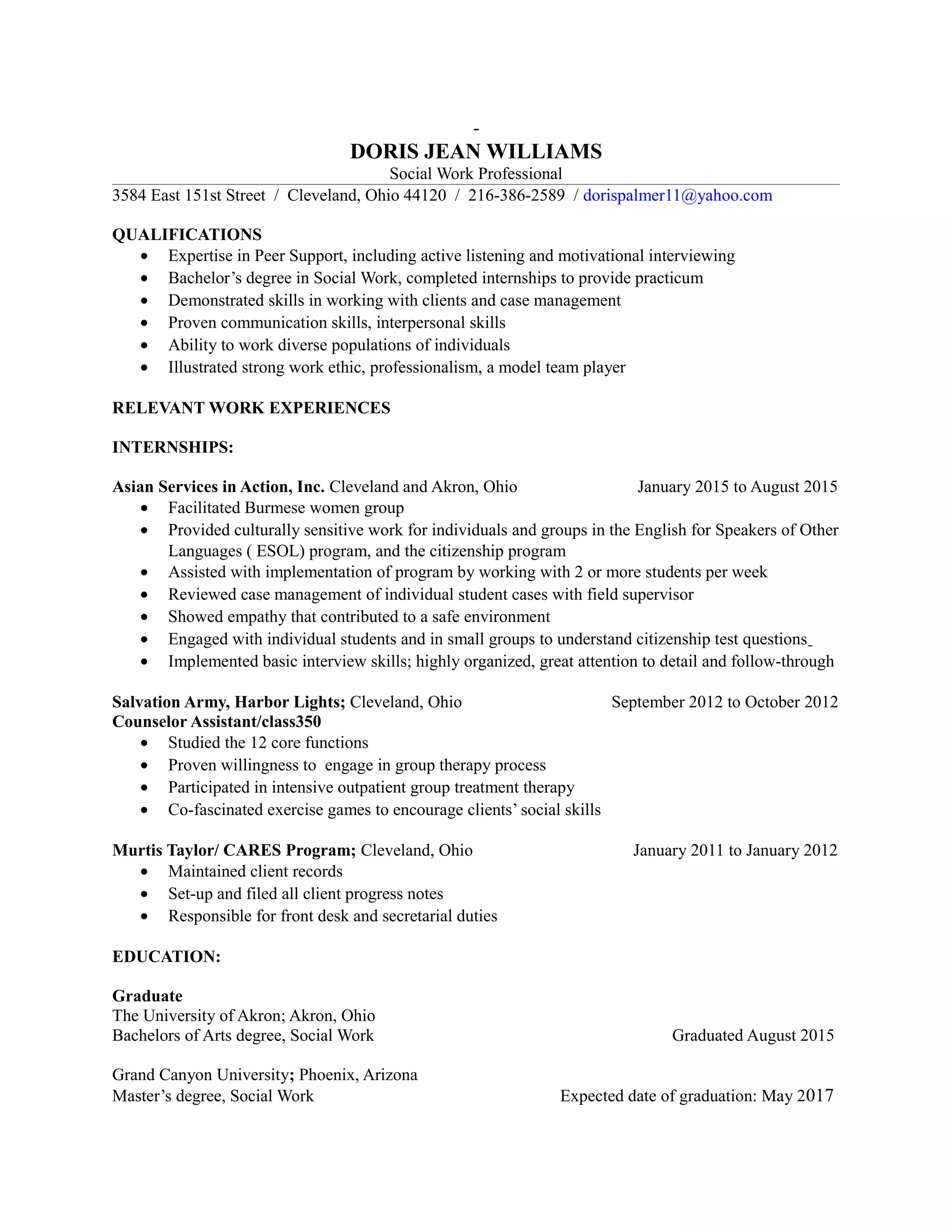 Doris Williams | DOC