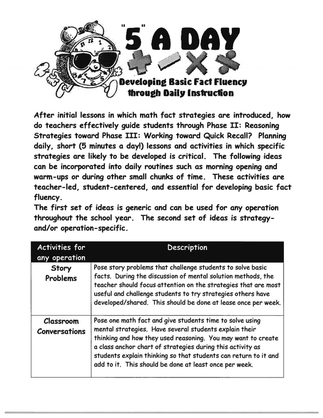 5 a day daily fluency instruction | PDF