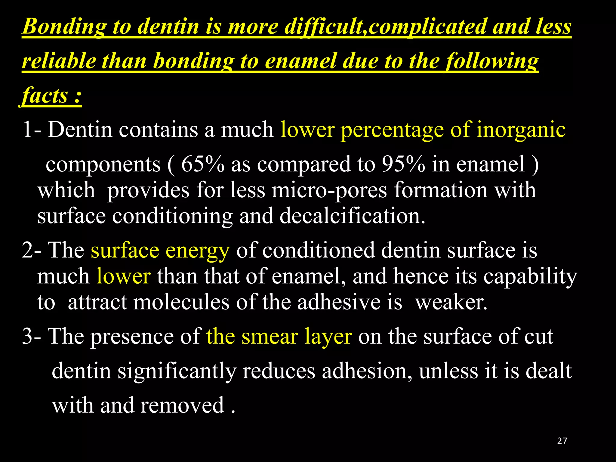 5 adhesion to dental tooth tissues 1 | PPTX | Dental Health | Diseases ...
