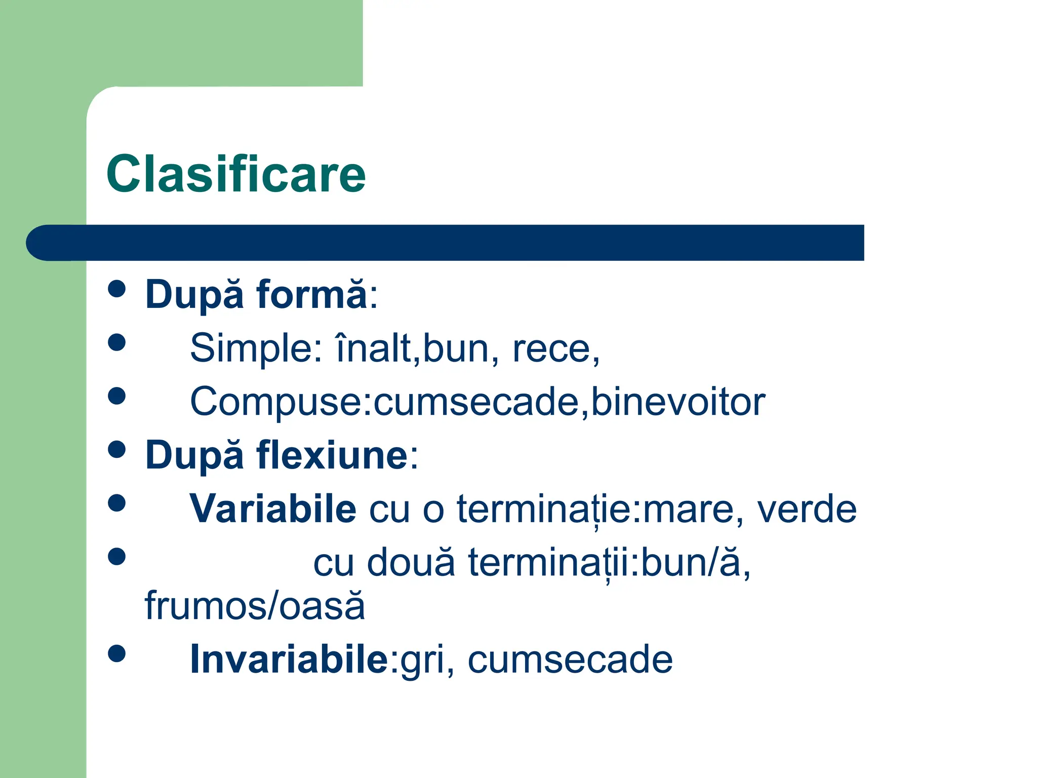 Recapitularea noțiunilor despre adjectiv | PPT