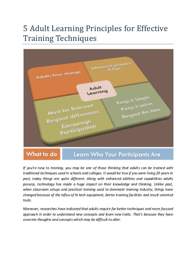 5 adult learning principles for effective training techniques