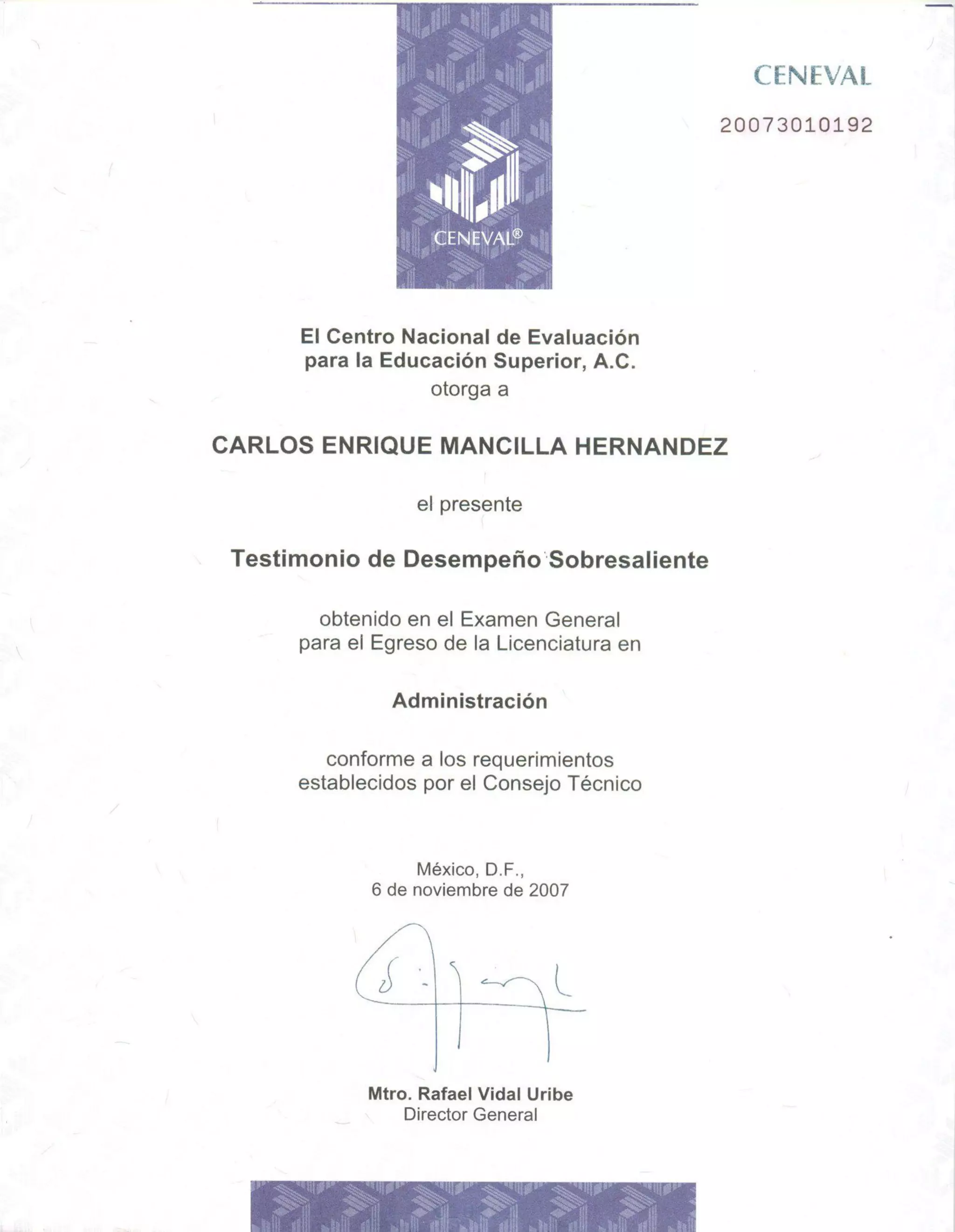 CENEVAL OUTSTANDING SCORE | PDF