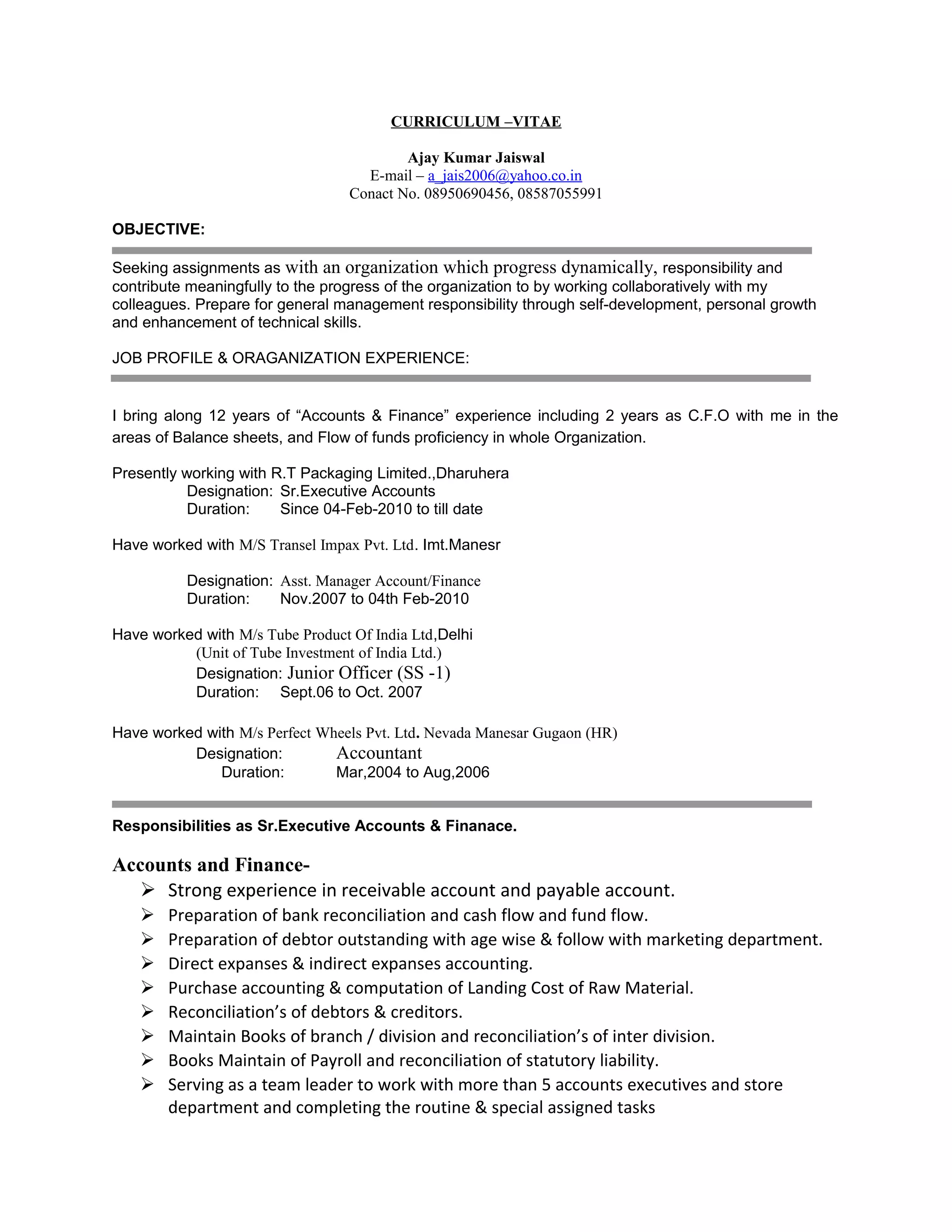 CURRICULUM_J | DOC | Business Accounting & Finance | Business