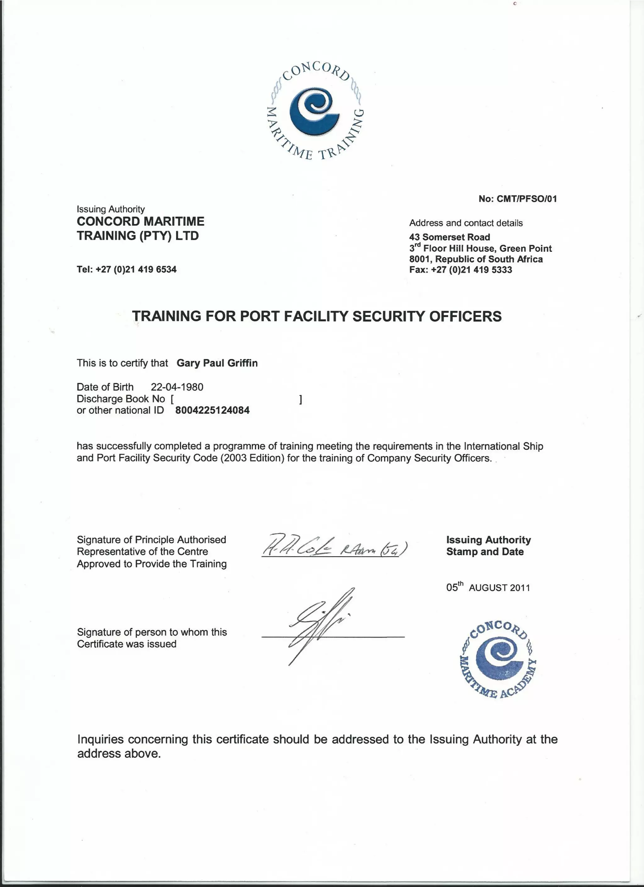 PFSO Gary Griffin | PDF