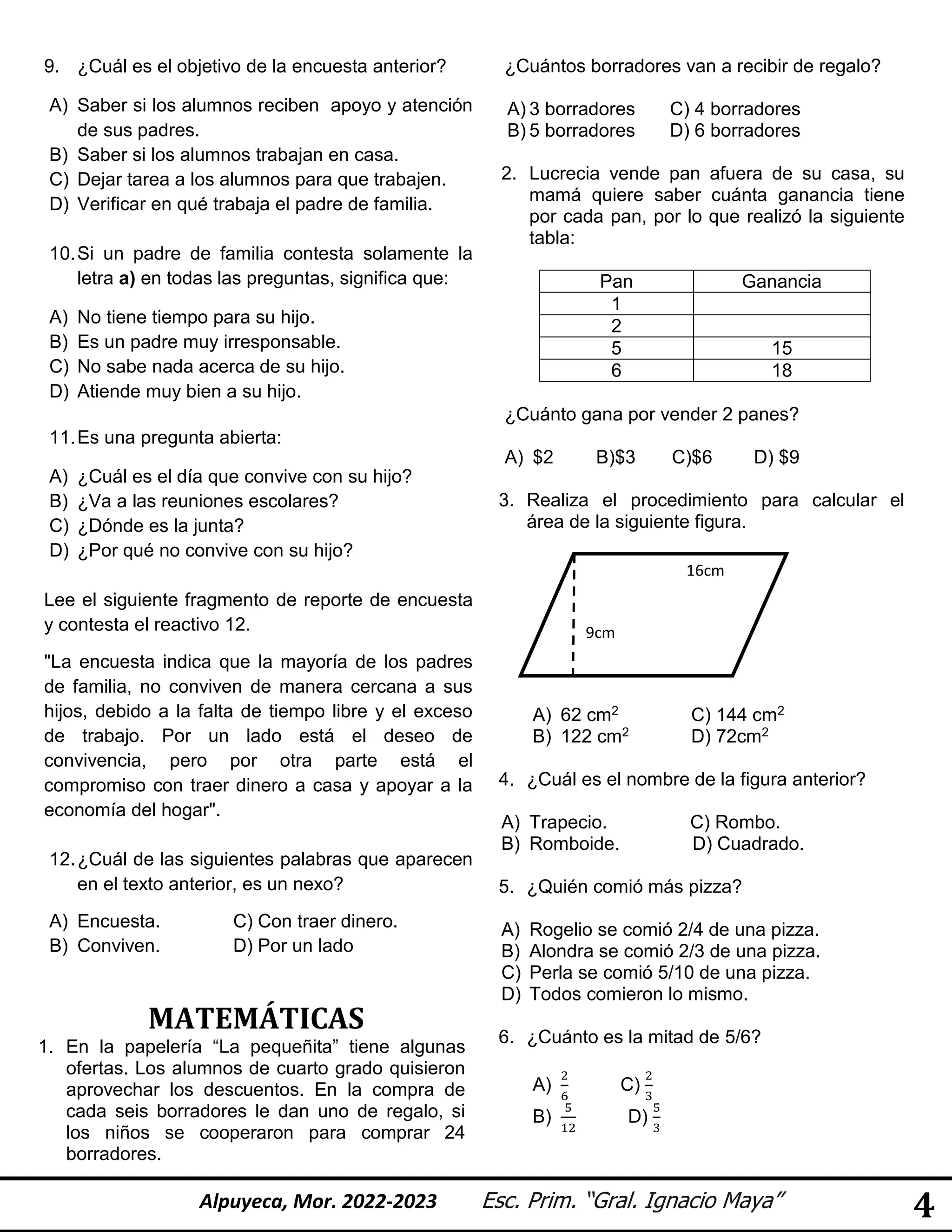 5° A Examen Periodo 3 -2023 - Respuestas.docx