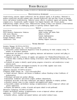 Todd Buckley Resume 1 | PDF