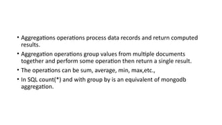 5_Aggregations.pptx AGGREGATIONS IN NOSQL | PPTX