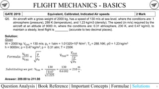 Airspeeds | Q & A | Question Analysis | Flight Mechanics | GATE ...