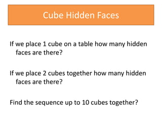 5) algebraic investigation | PPTX | Games and Puzzles | Hobbies & Interests