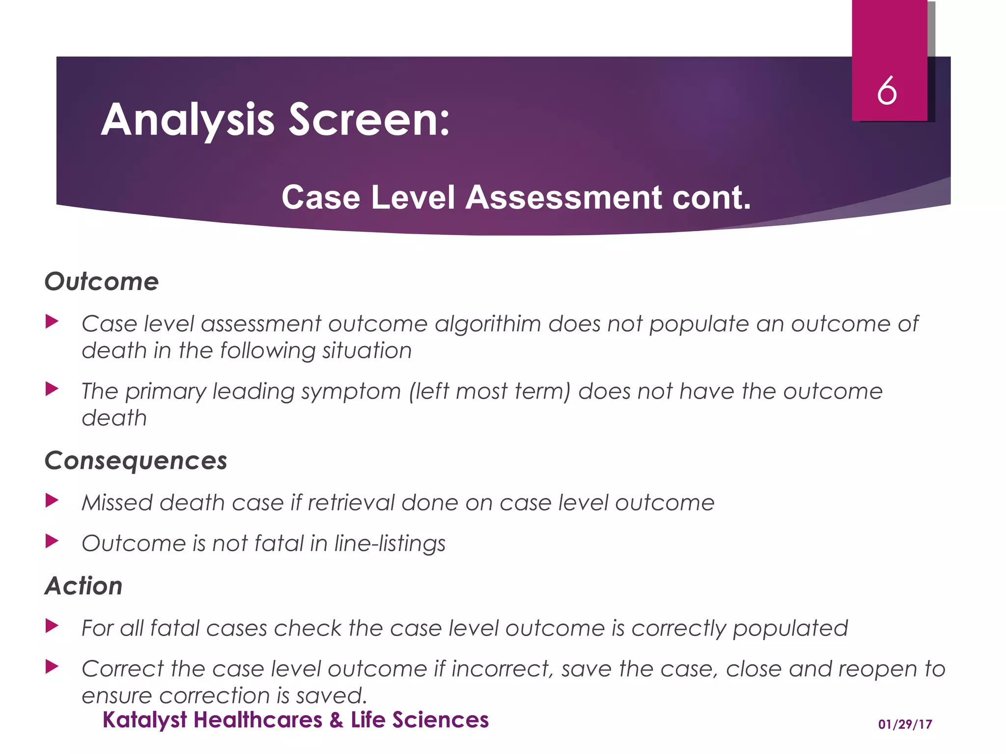 Argus Analysis Tab Screen - Katalyst HLS | PPT