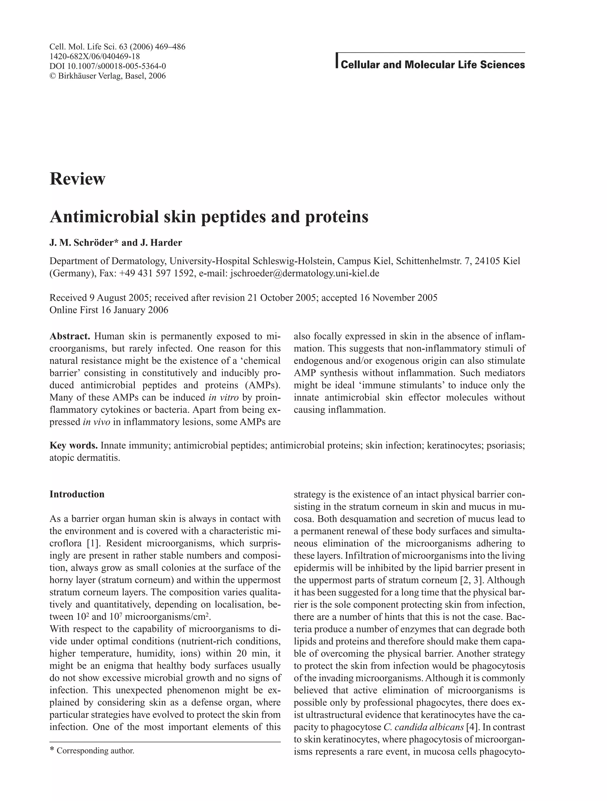 5 Antimicrobial Skin Peptides And Proteins | PDF