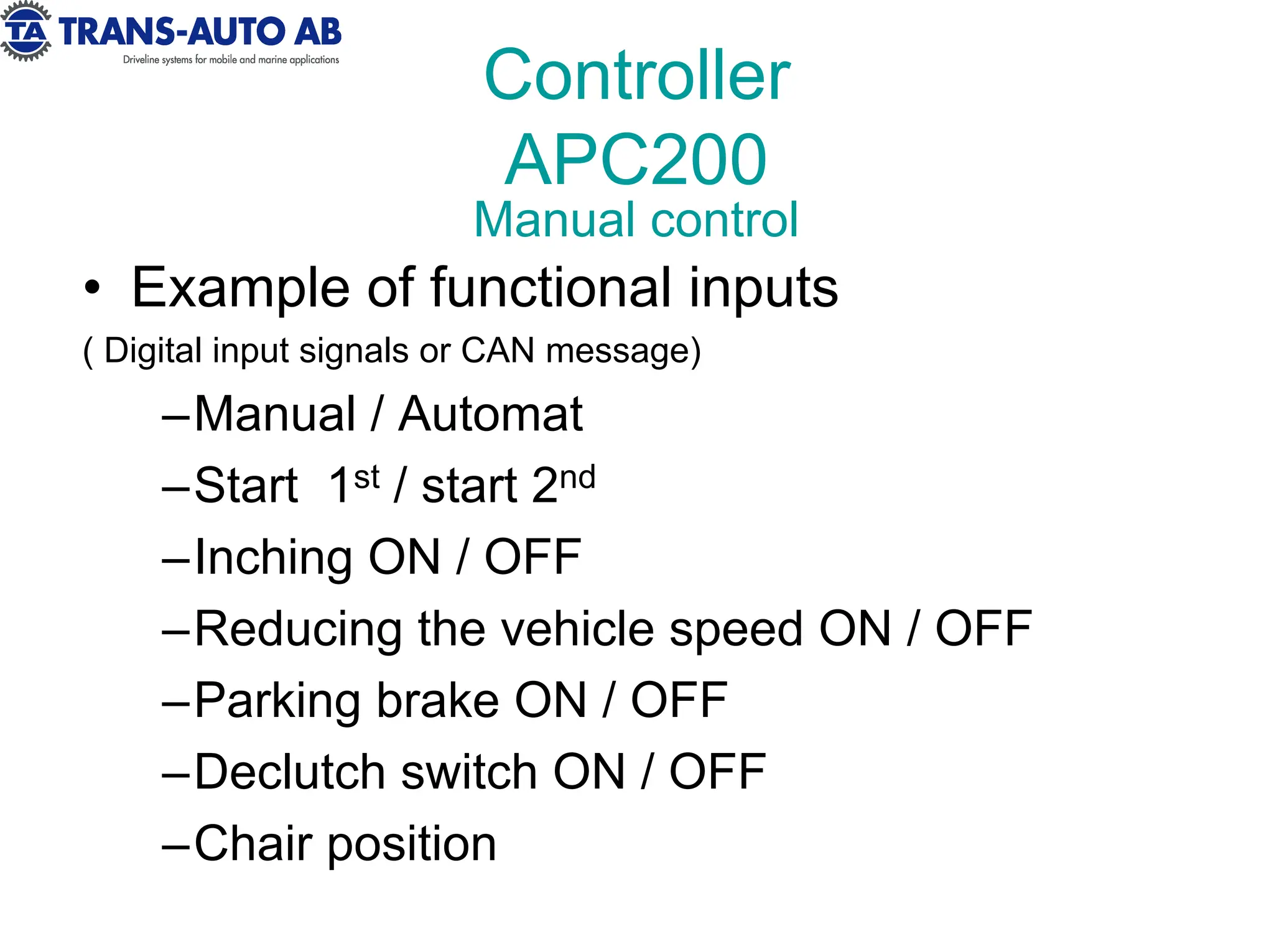 APC200 para empilhadeiras reach stacker Terex | PPT