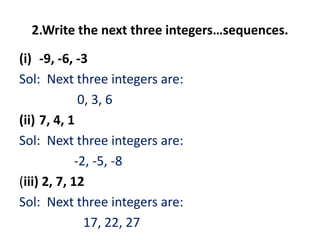 integers 5a pg 64 | PPTX
