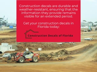 5 Applications Of Construction Decals In Florida | PDF