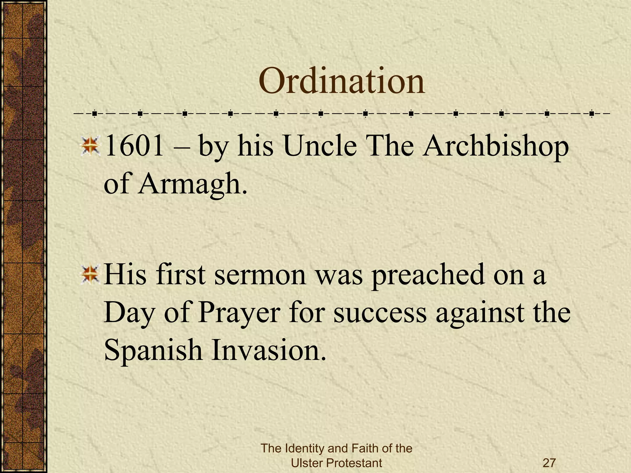 ARCHBISHOP JAMES USSHER; Forging the Faith of the Ulster Plantation in ...