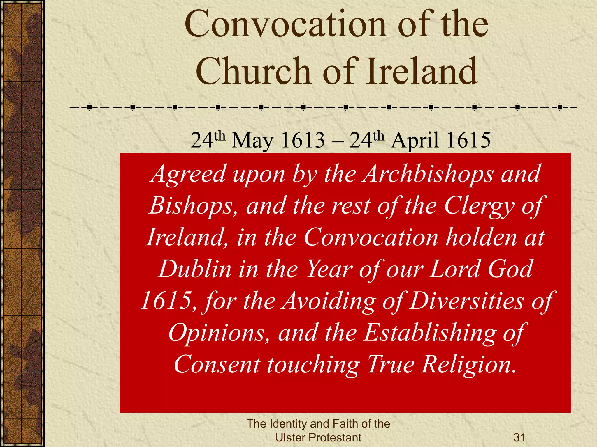 ARCHBISHOP JAMES USSHER; Forging the Faith of the Ulster Plantation in ...