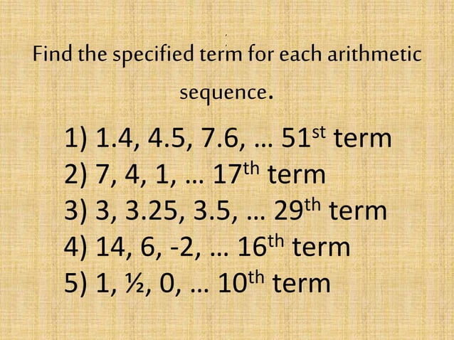 Arithmetic Sequence: Finding the nth Term | PPTX