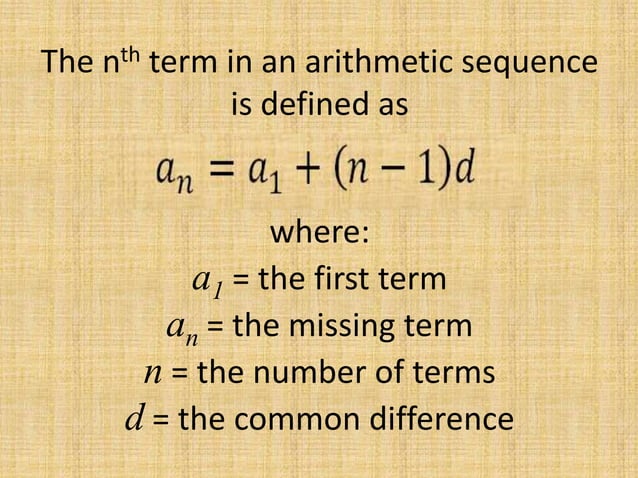 Arithmetic Sequence: Finding the nth Term | PPTX