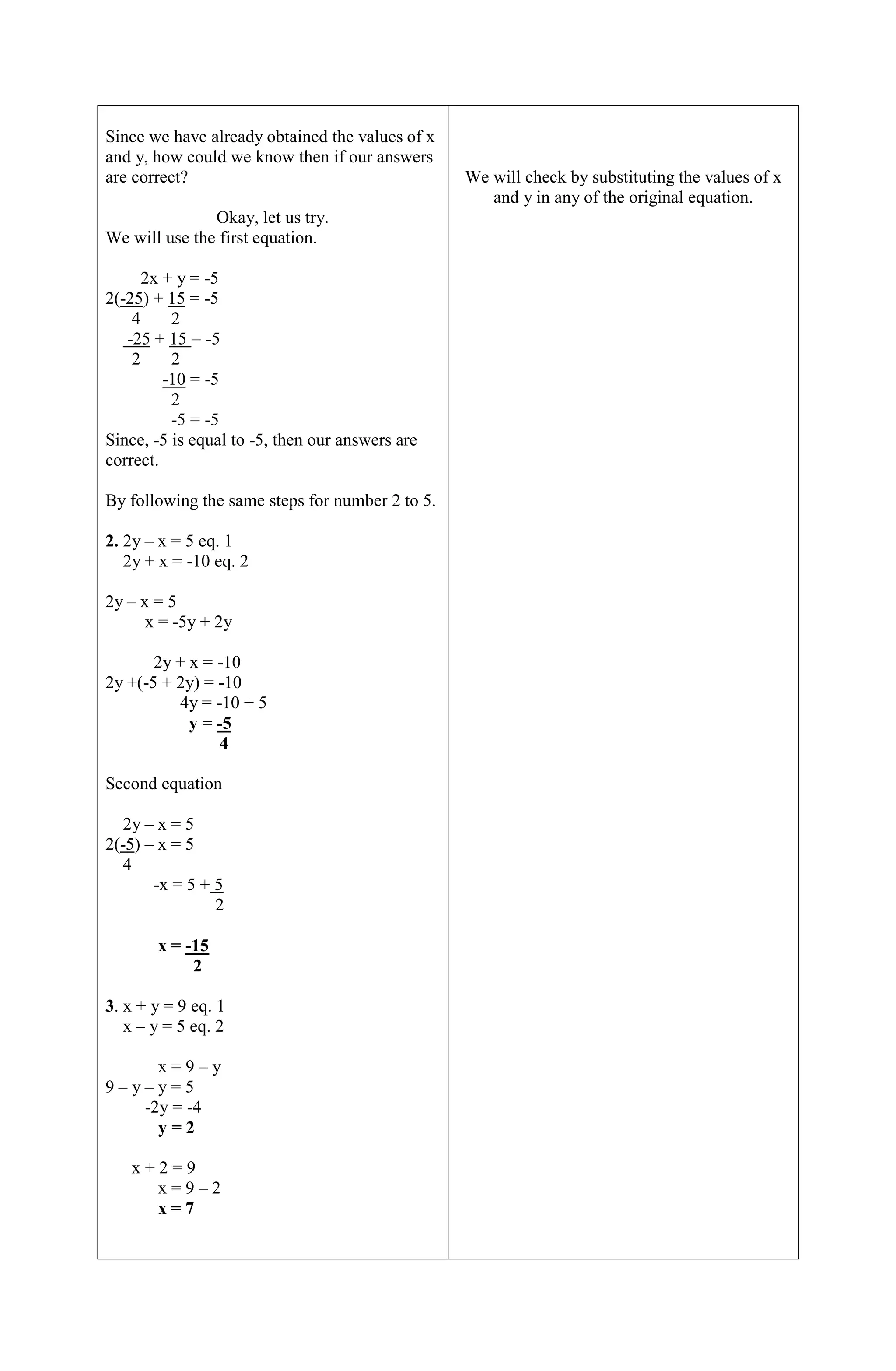 5As Method of Lesson Plan on Ssolving systems of linear equations in two variables by ...