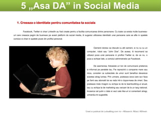 5 "asa DA" si 5 "asa NU" in Social Media Marketing | PDF