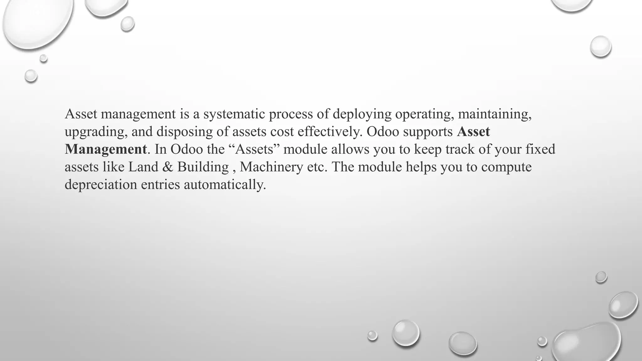 Asset Management In Odoo | PPT