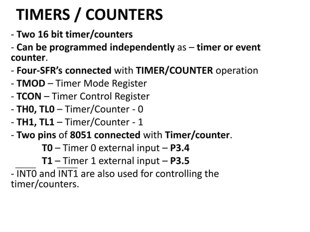 8051 Timers and Counters | PPTX
