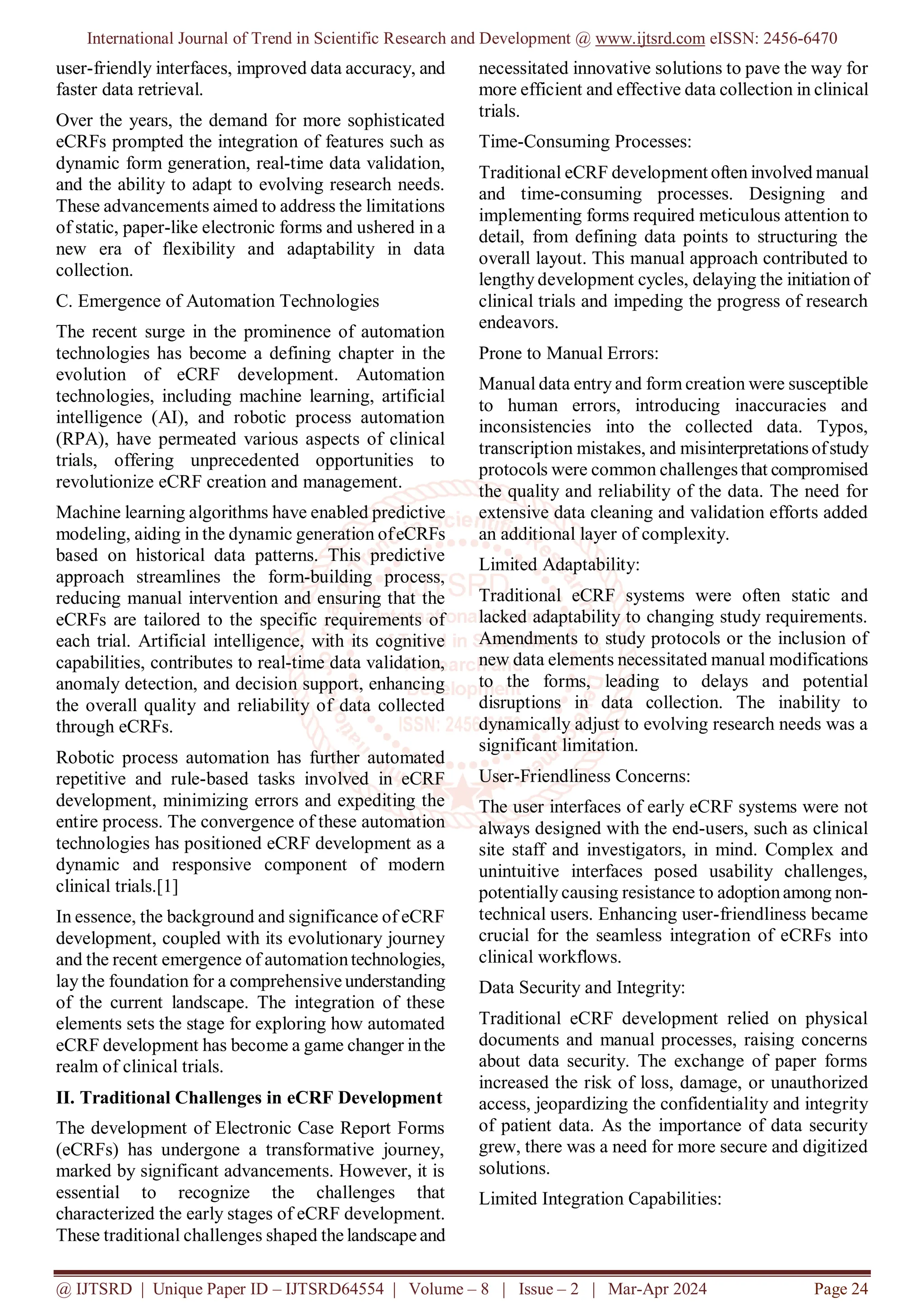 Automated eCRF Development A Game Changer for Clinical Trials | PDF