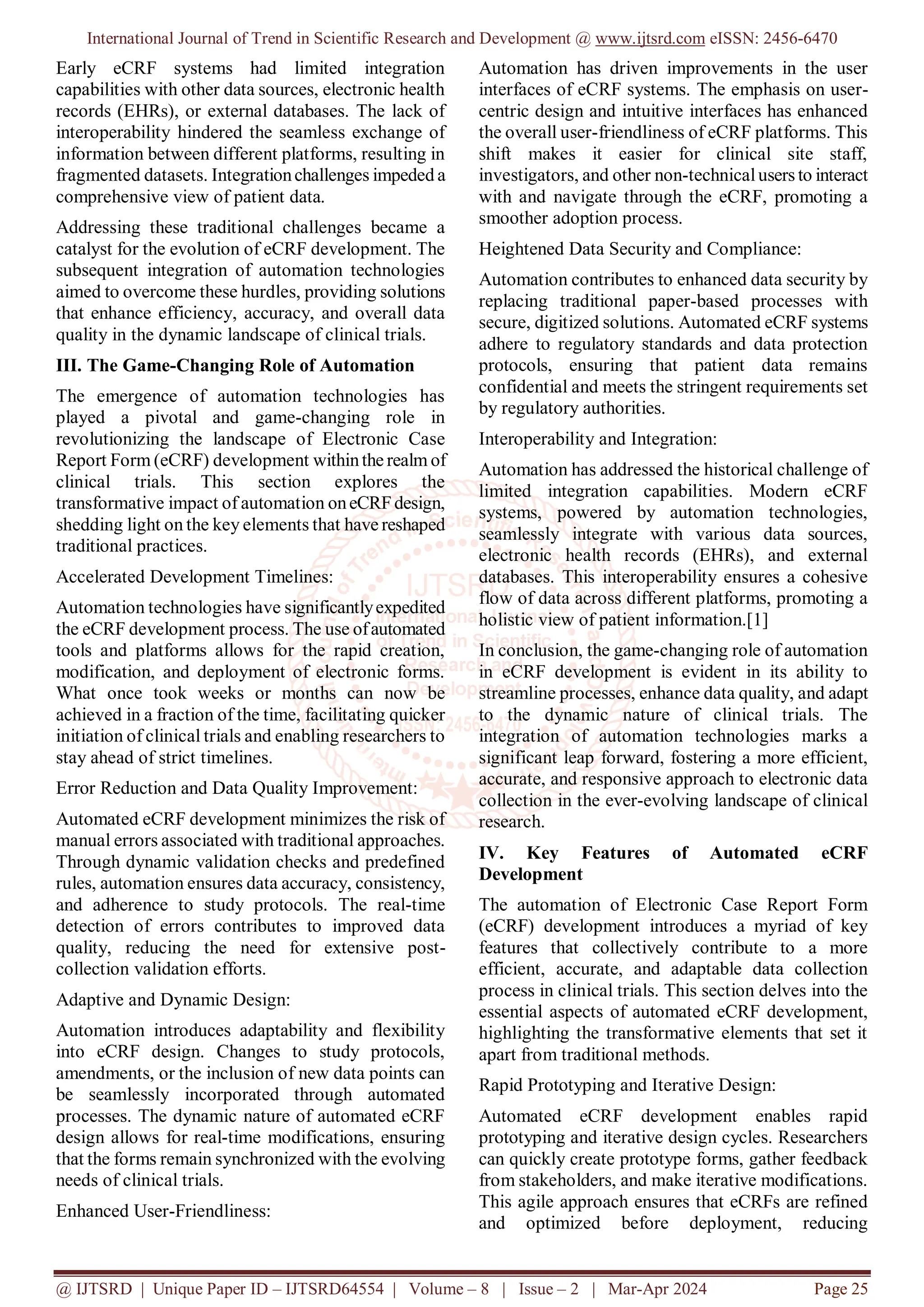 Automated eCRF Development A Game Changer for Clinical Trials | PDF