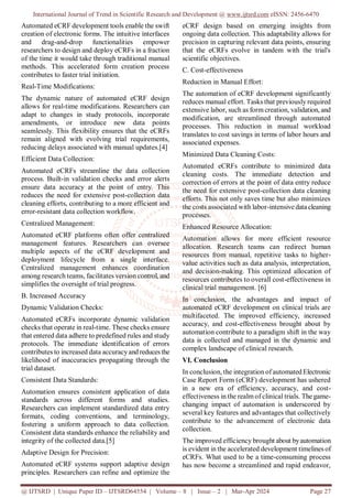 Automated eCRF Development A Game Changer for Clinical Trials | PDF