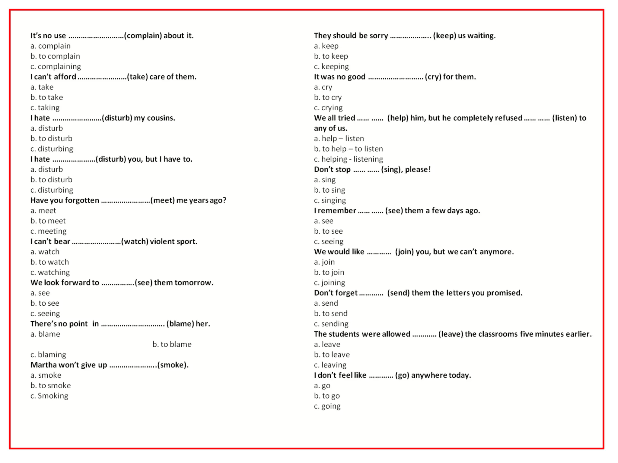 5 a y b infinitive vs gerund | PPT